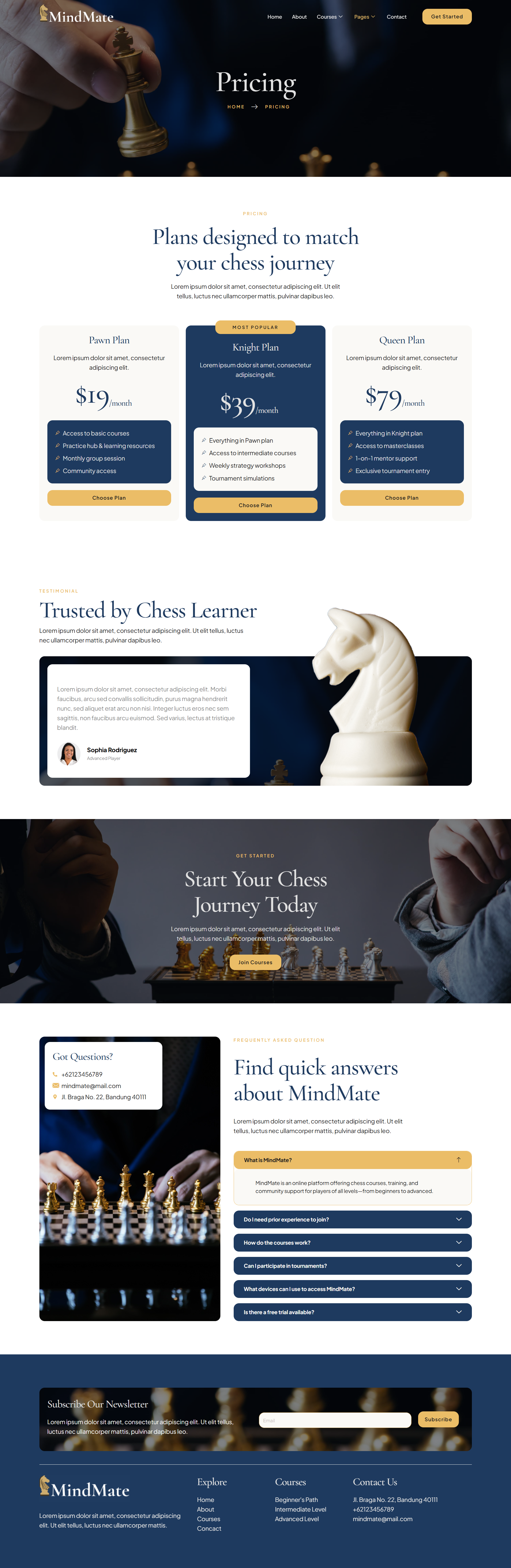 Mindmate - Chess Club Course & Training Elementor Template Kits by ...